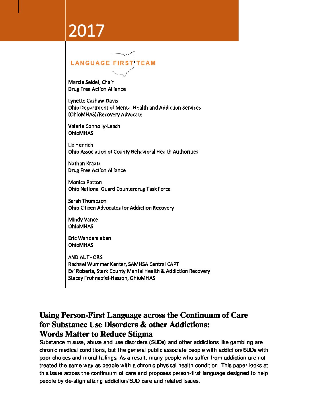 Using Person-First Language - Prevention Action Alliance